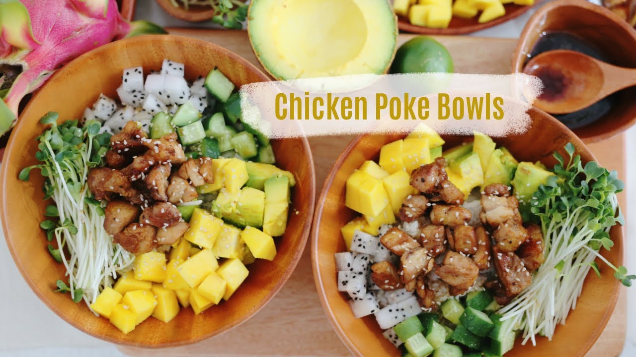 Let’s make Chicken Poke Bowls for quick lunch, yummy and healthy - YouTube