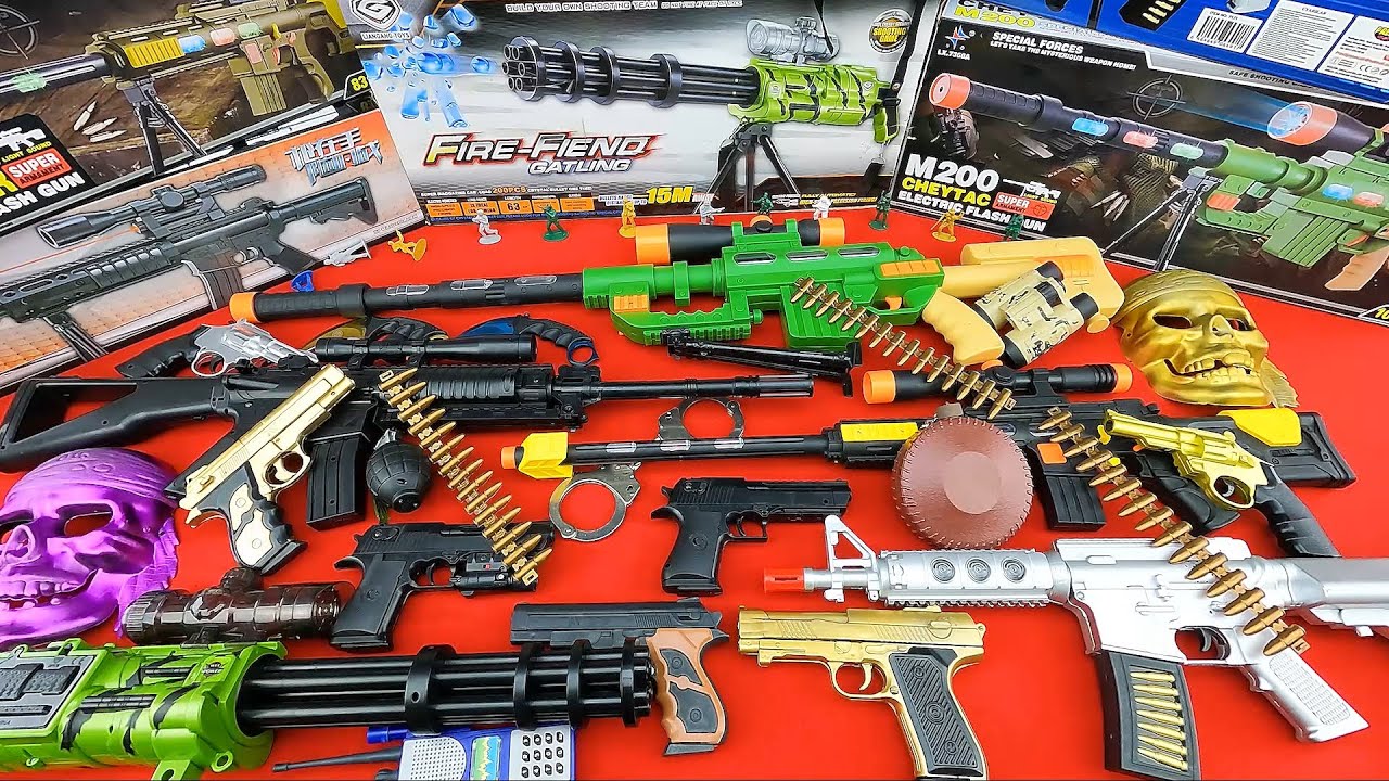 A Lot of Toy Weapons Unboxing !!! Orbeez Minigun - Voiced and Ligted ...