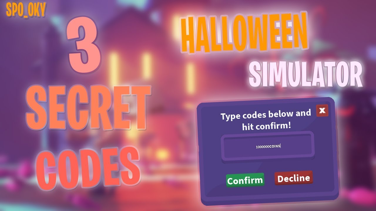 3 SECRET CODES!! - Halloween Simulator - Spo_oky - YouTube