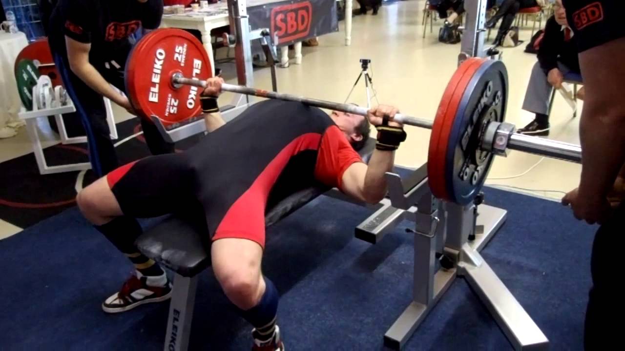 Dan Watkins 170kg Unequipped/Classic Benchpress - YouTube