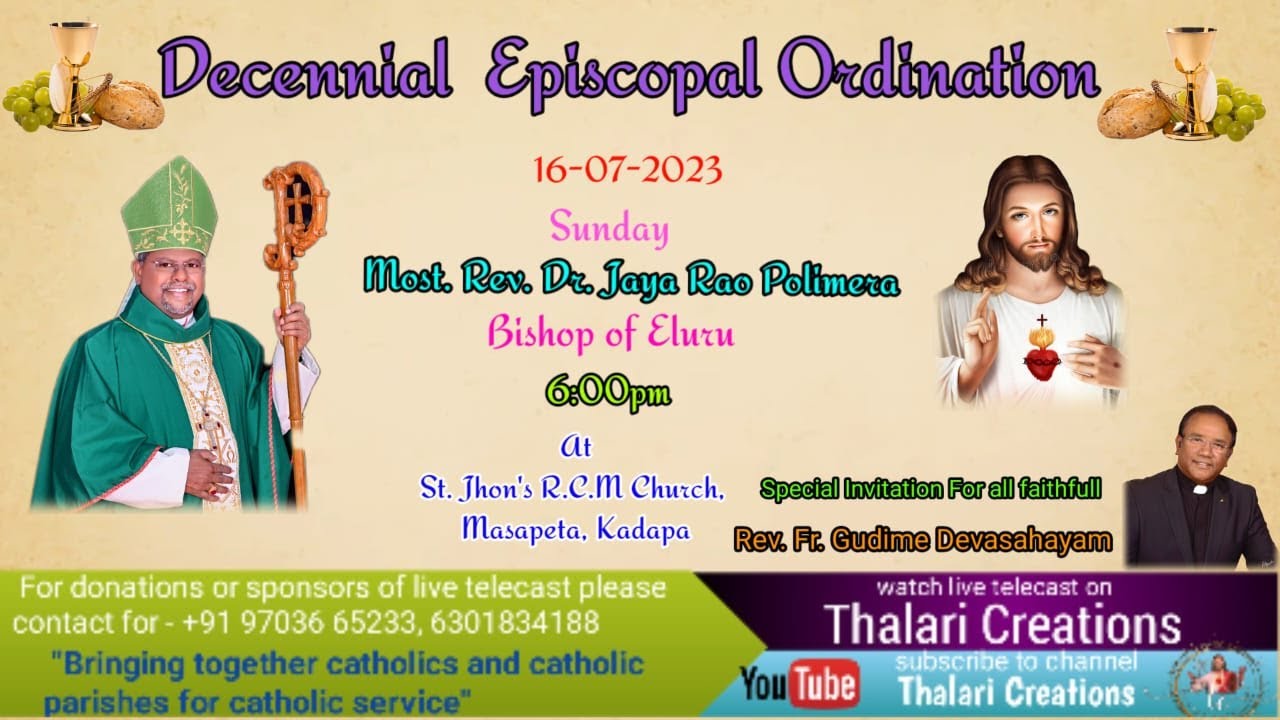 HOLY MASS || DECENNIAL EPISCOPAL ORDINATION || MOST. REV. DR. JAYA RAO ...