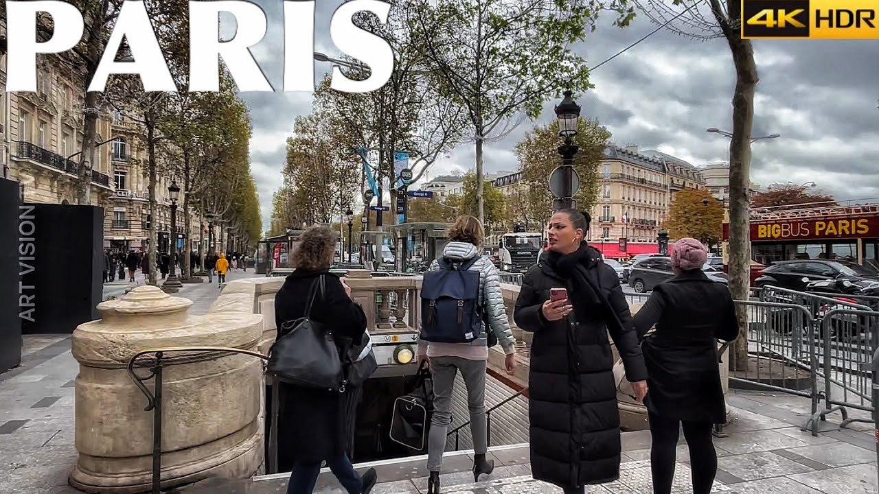 🇫🇷[PARIS 4K] WALK IN PARIS "CHAMPS-ÉLYSÉES WALK " (4K 60FPS VERSION) 16 ...