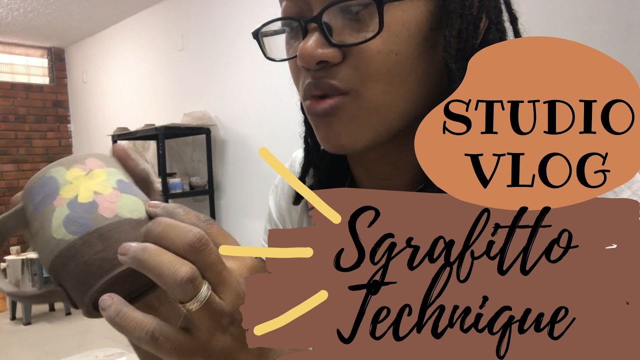 Sgraffito Technique on Pottery, Ceramic Artist Studio Vlog and Demo ...