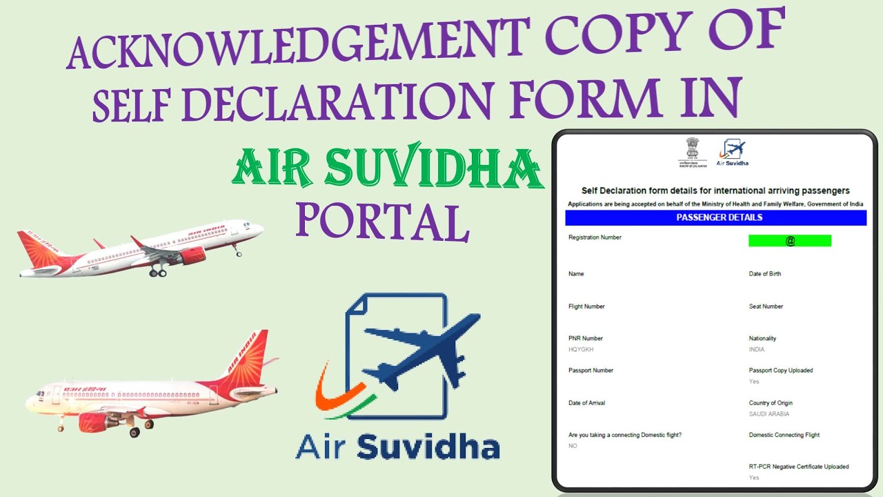 Acknowledgement / submitted copy of self-declaration form in Air ...
