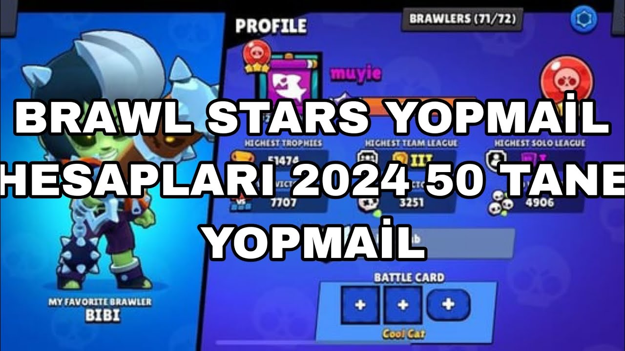 BRAWL STARS YOPMAİL HESAPLARI 2024 BANSIZ - YouTube