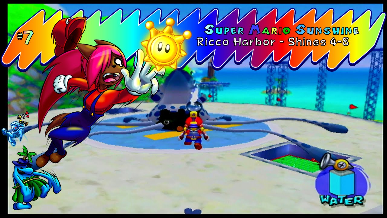 Super Mario Sunshine - Part 7 : Ricco Harbor - Shines 4-8 - YouTube