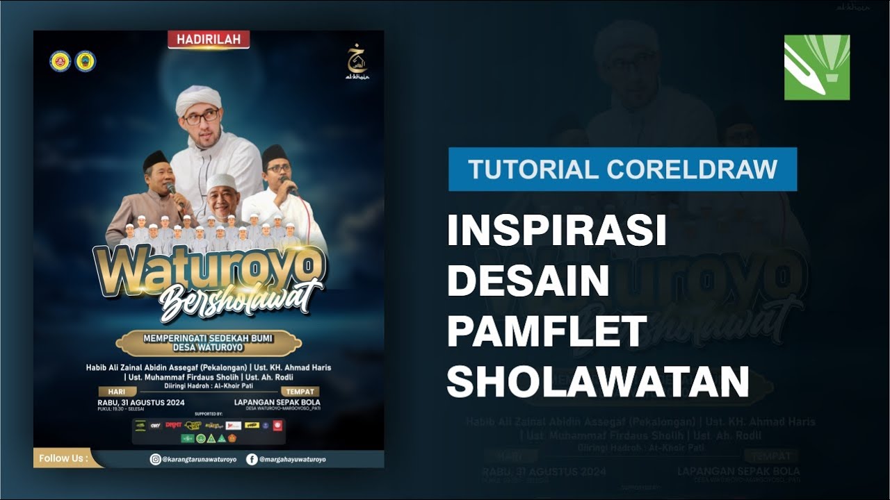 DESAIN PAMFLET SHOLAWAT - INSPIRASI PAMFLET | CORELDRAW - YouTube