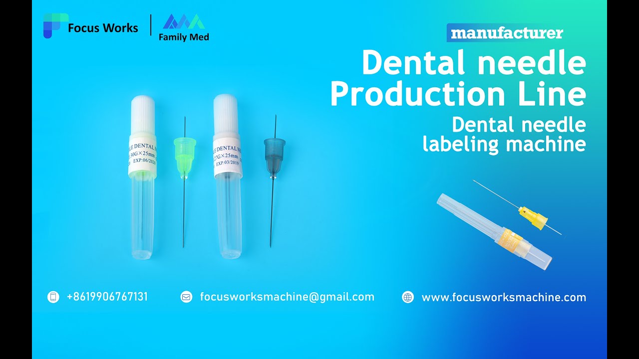Automatic dental needle labeling machine - YouTube