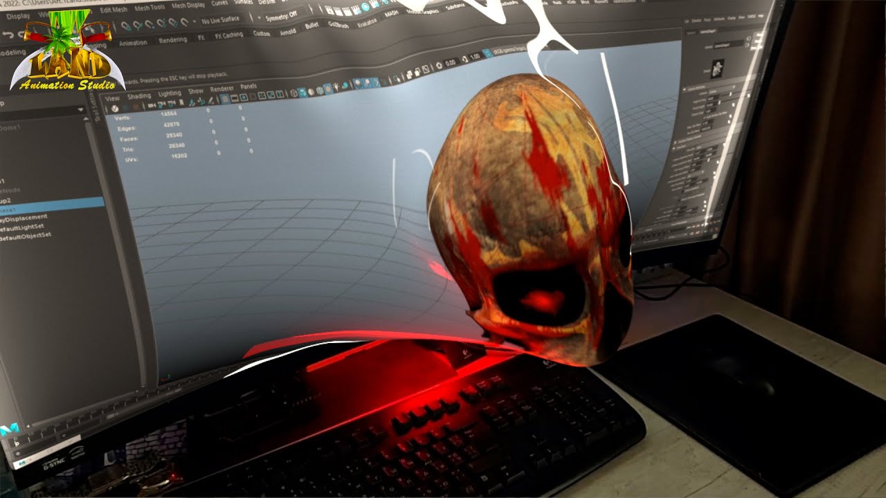 Сбор short CG сцены в Autodesk Maya. Scull in 3D Maya. - YouTube