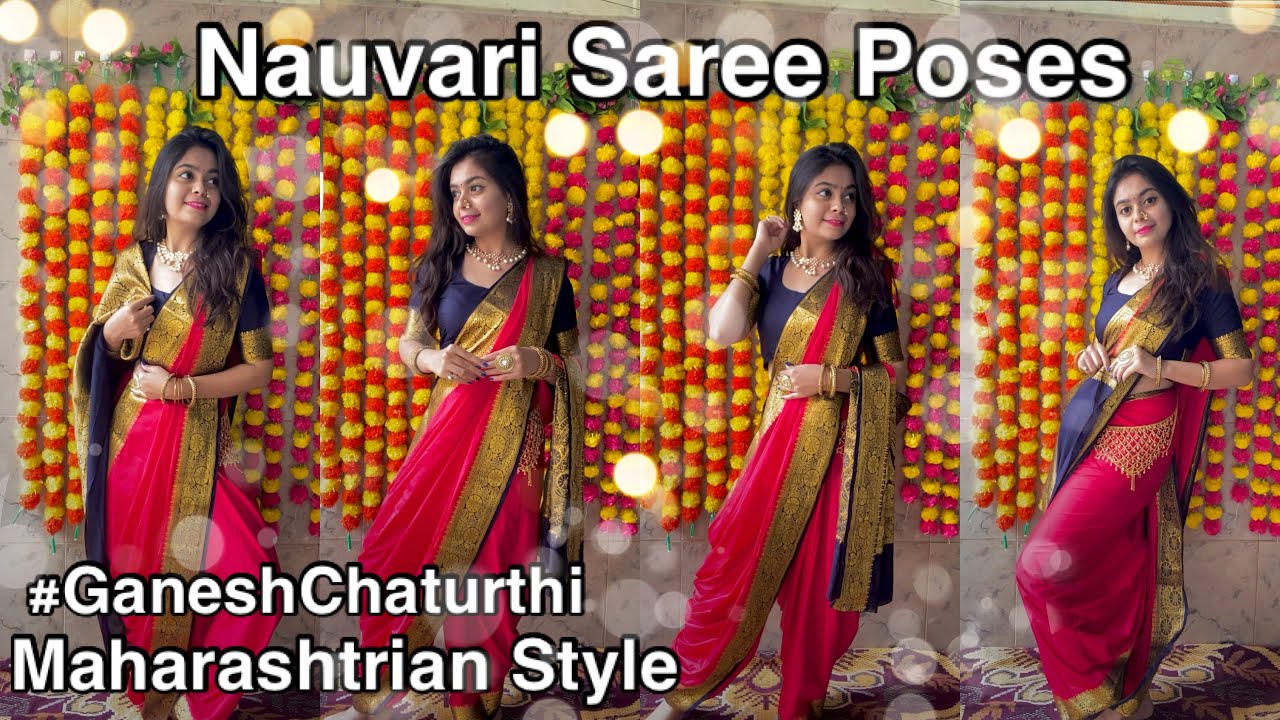 Nauvari Saree Poses | Maharashtrian Style | Ganesh Chaturthi Special🌺 ...