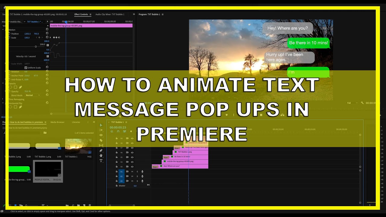 How To Animate Text Pop Ups In Premiere - YouTube