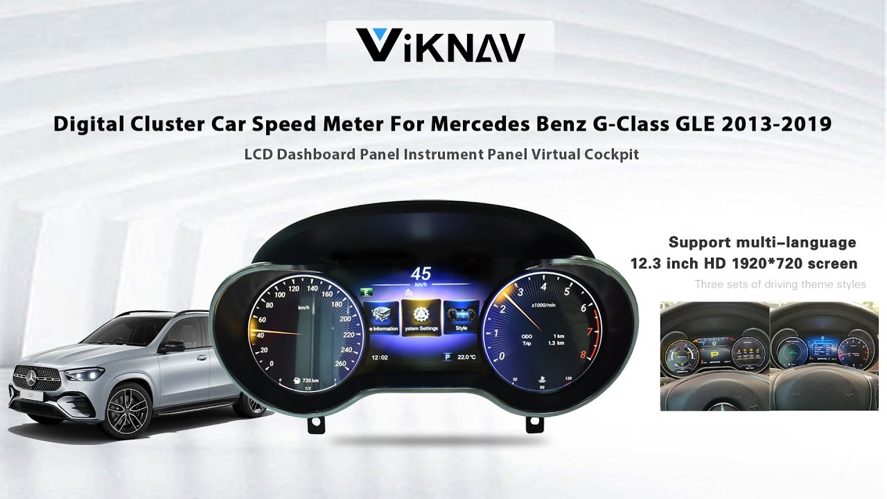 VIKNAV 12.3" Digital Cluster SpeedoMeter For Mercedes Benz G-Class GLE ...