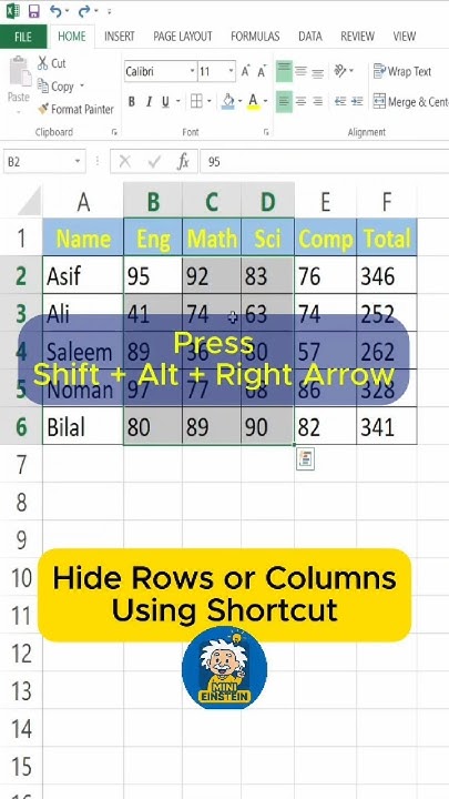 Hide Rows or Columns Using Shortcut #exceltips #excel #exceltricks #excelshortcuts # ...