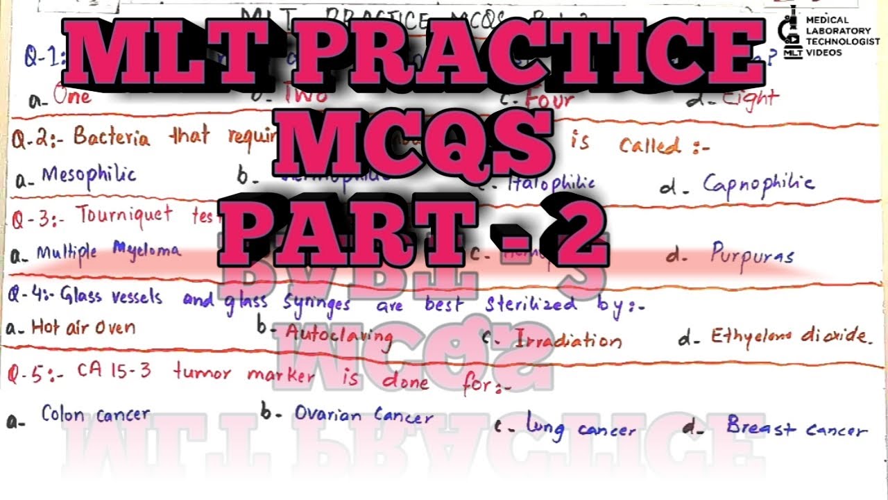 MLT Practice MCQS||Part 2.Helpful Lab Mcqs for DMLT,BMLTs. - YouTube