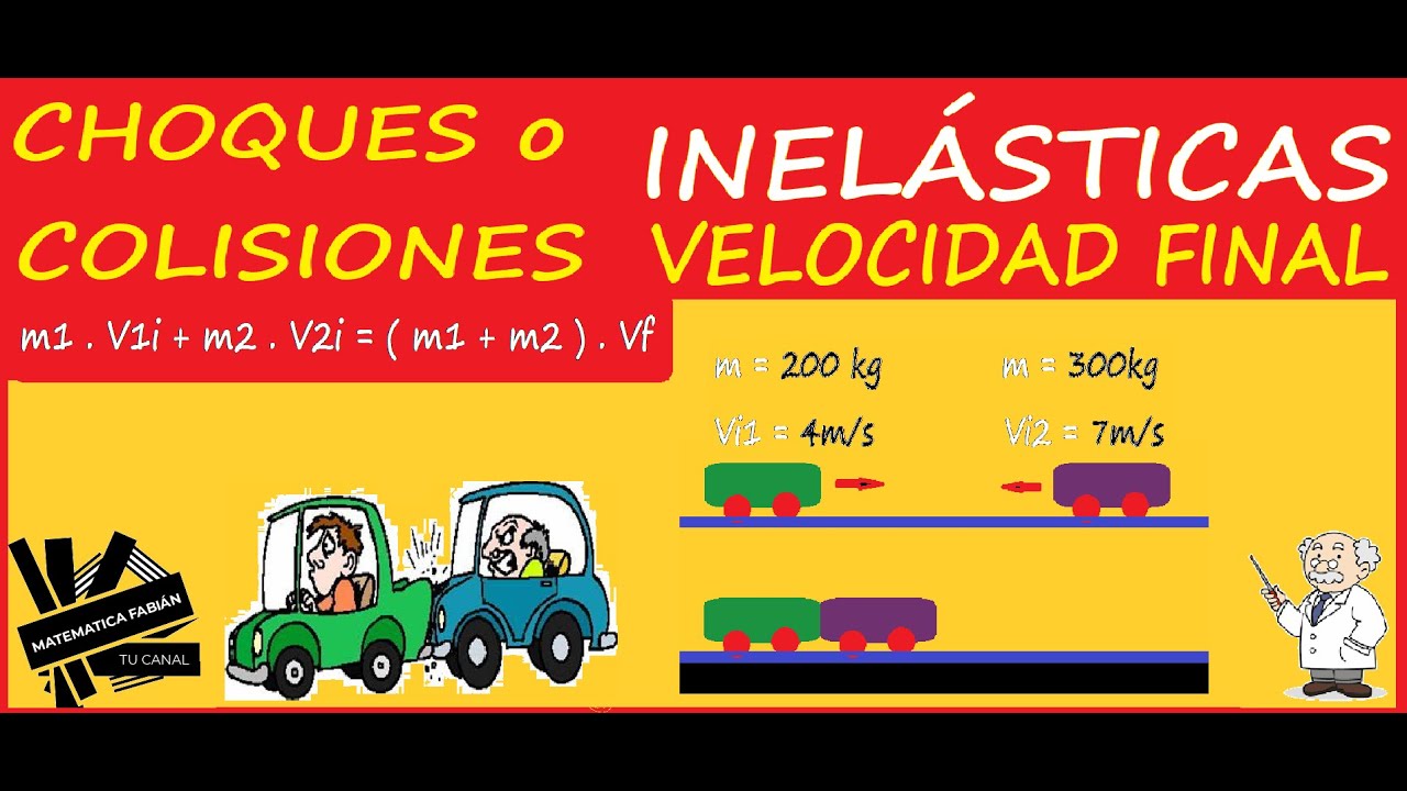 CHOQUE perfectamente INELÁSTICO (Bien explicado). VELOCIDAD FINAL ...