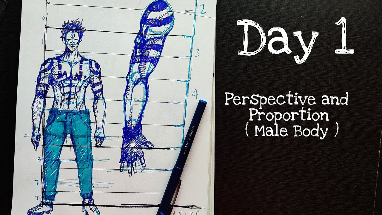 Day 1 Learning Proportion and Perspective : Male Body - YouTube