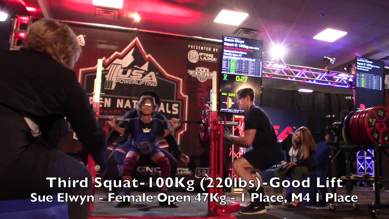 Sue Elwyn at the 2018 USA Powerlifting Open Nationals - YouTube