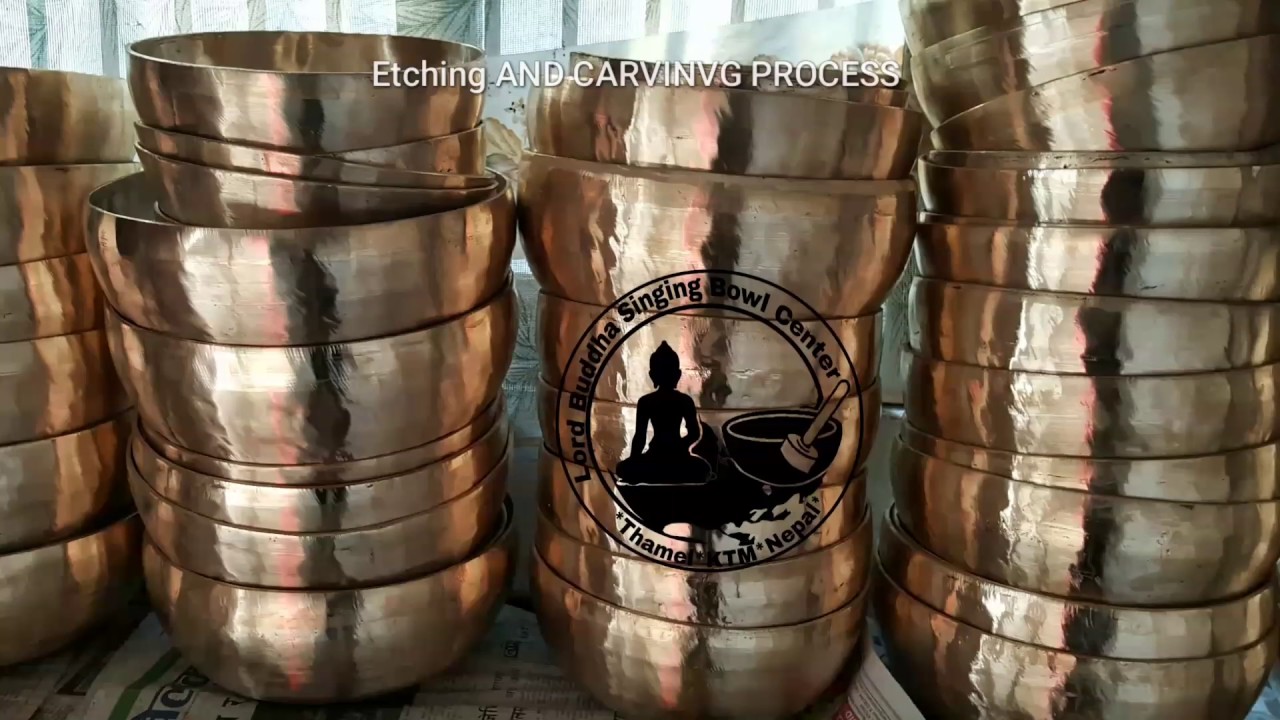 Singing Bowls etching and carving process - YouTube