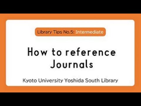 Tips 5. How to reference Journals - YouTube