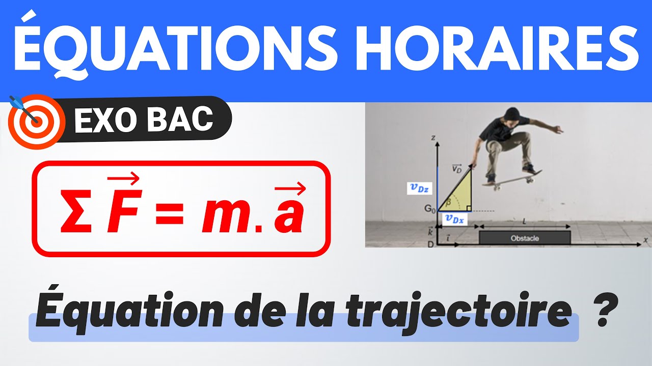 ÉQUATIONS HORAIRES du mouvement 🎯 Exercice BAC | Physique Terminale ...