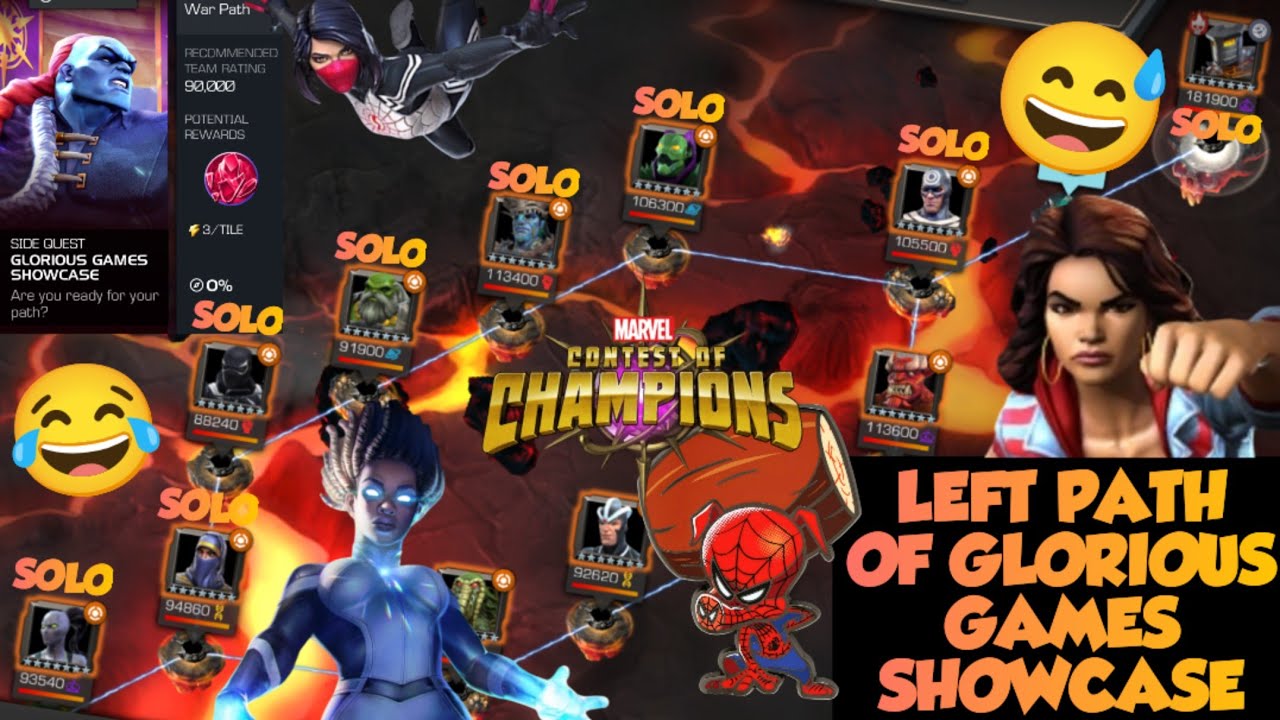 MCOC GLORIOUS GAMES SHOWCASE LEFT PATH EXPLANATION FOR COMPLETION # ...