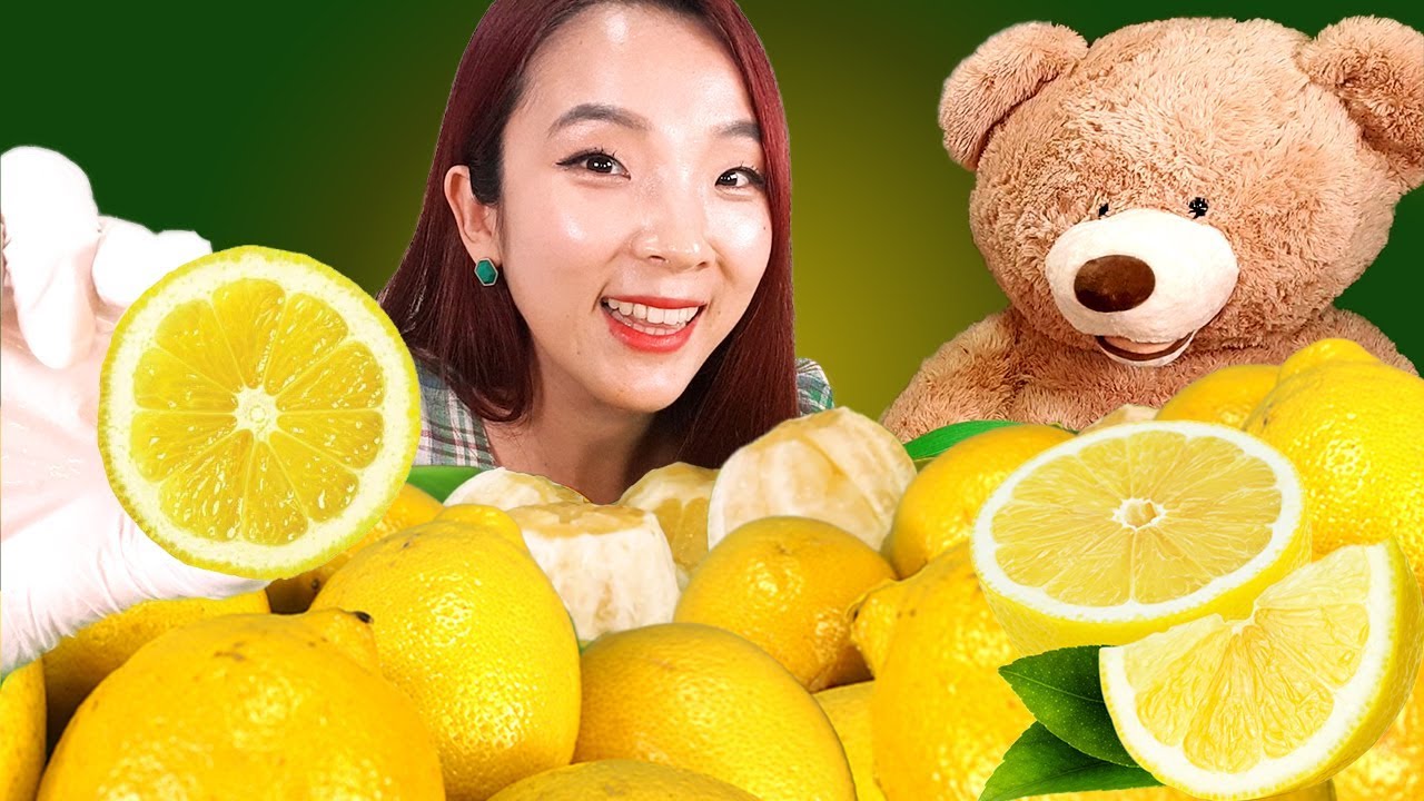 ASMR) LEMON 통레몬 먹방🍋침고임 주의 Chanh,มะนาวเหลือง LEMON EATING SOUNDS MUKBANG ...