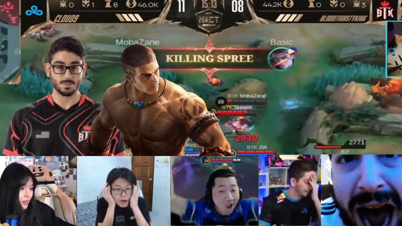 STREAMERS REACT TO MOBAZANE OUTPLAYING CLOUD9 | NACT FALL GRAND FINALS ...