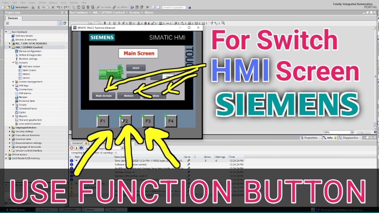 How to Use Function Button to Switch Screens in Siemens HMI | TIA ...