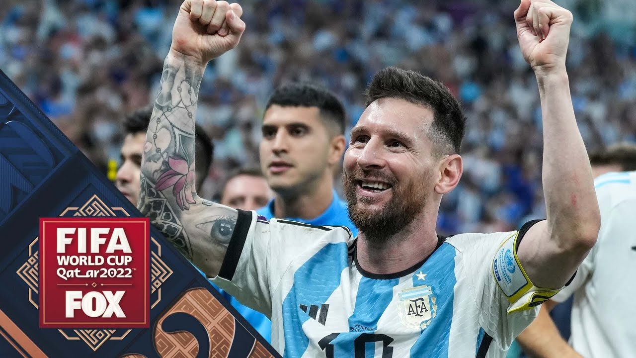Lionel Messi and Argentina celebrate after defeating the Netherlands at ...