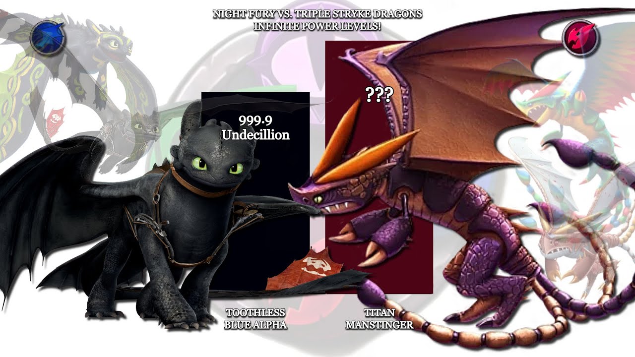 Night Fury vs. Triple Stryke Dragons Infinite power levels | httyd ...