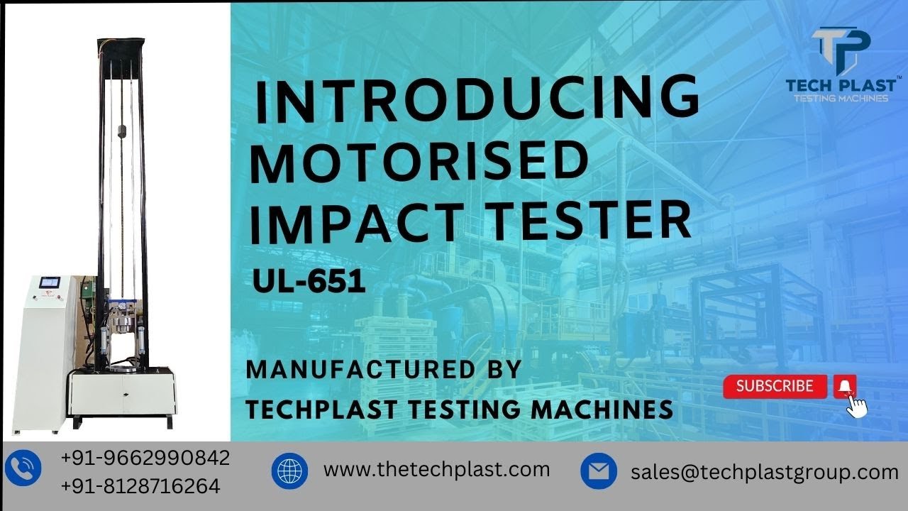 MOTORIZED IMPACT TESTER= UL-651 By Techplast Testing Machine. Plastic ...