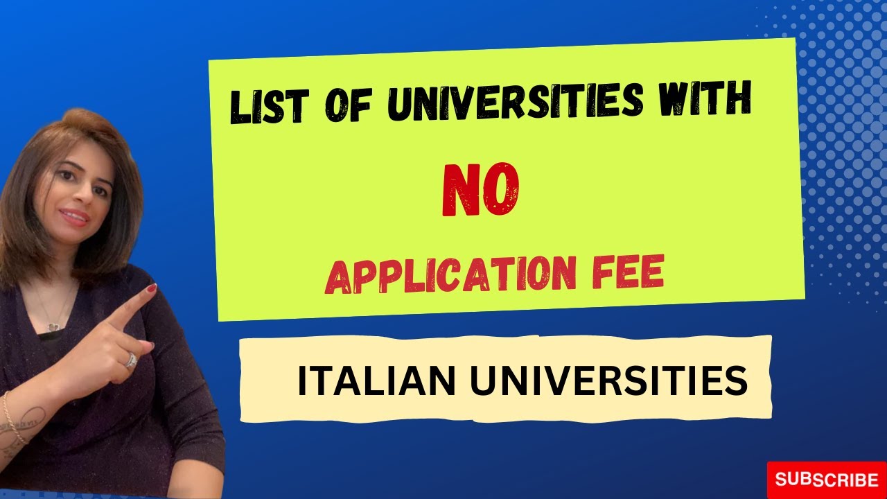 No Application Fee Universities in ITALY/ High Acceptance Rate for ...