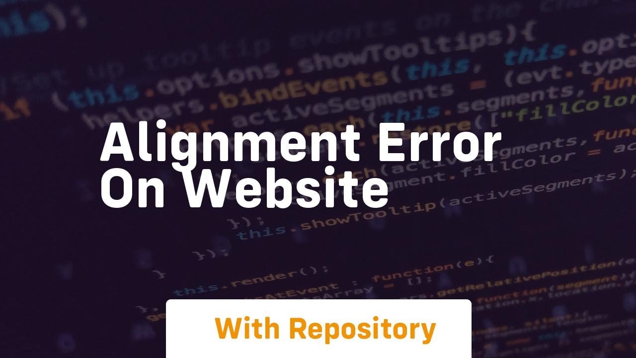 alignment error on website - YouTube