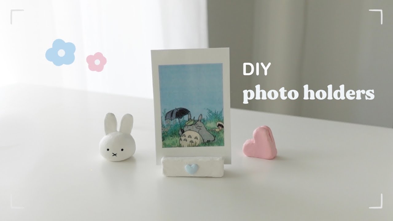 making clay photo holders 🌷 (easy diy, miffy, aesthetic) - YouTube