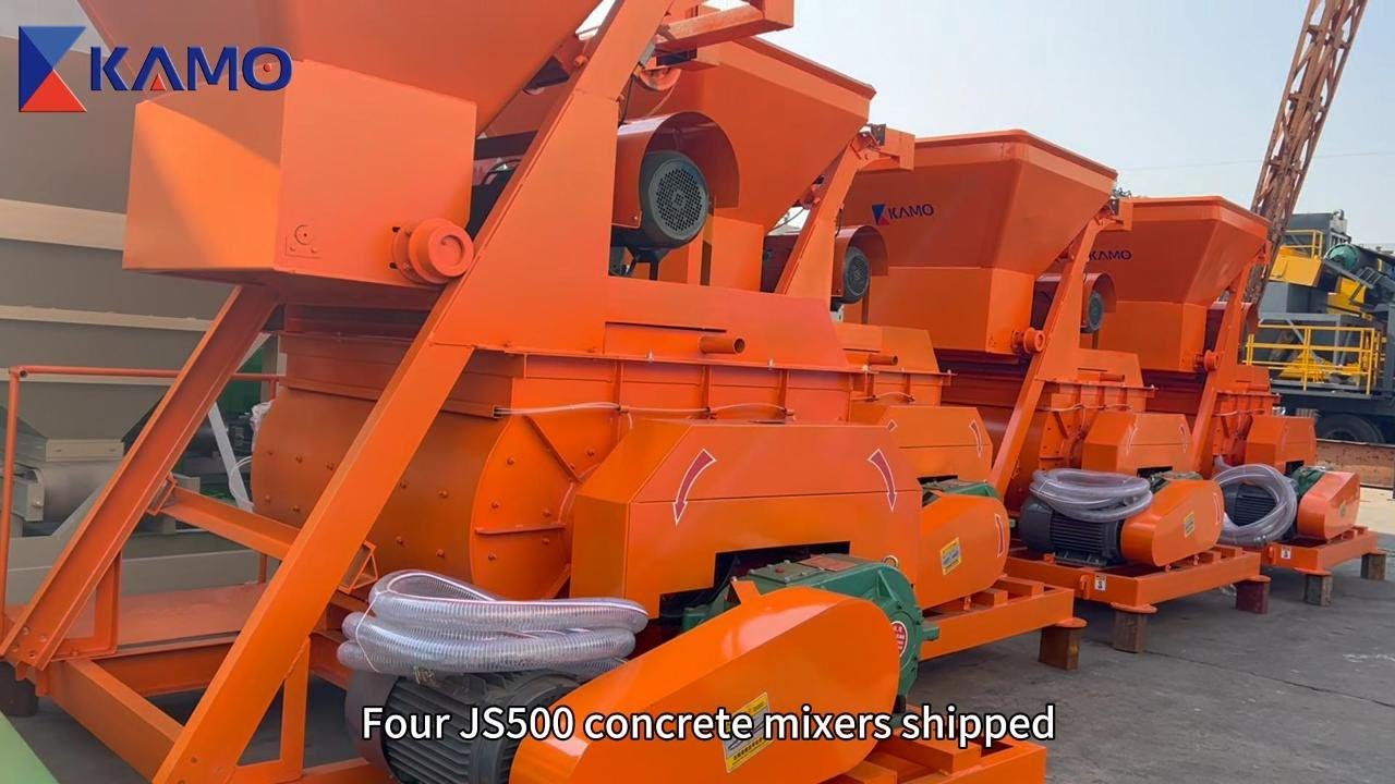 Four JS500 Concrete Mixers Shipped - YouTube