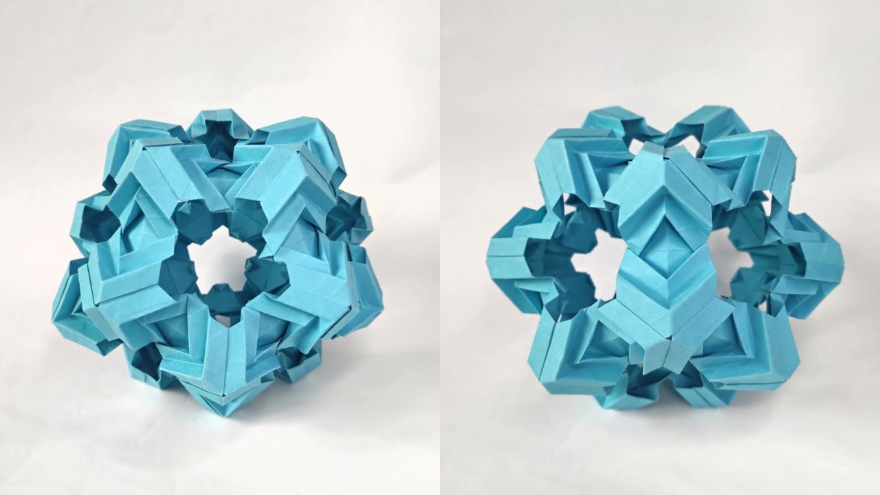 Origami Miura-Ori DODECAHEDRON by Khin Hooi | Kusudama tutorial - YouTube