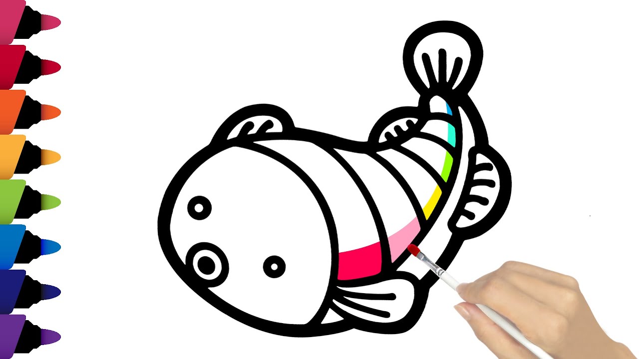 무지개물고기 그리는방법 How to Draw a Fish step by step - Easy Drawings # ...