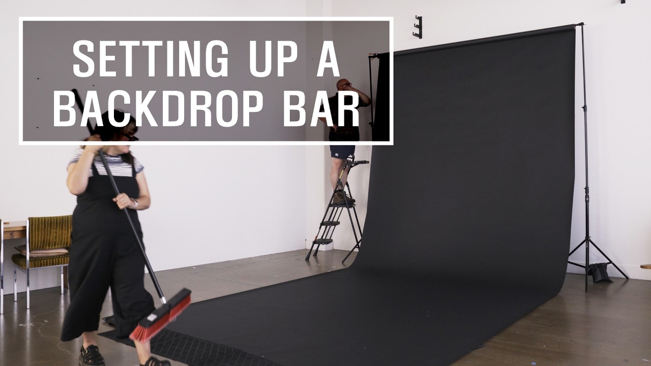 Photo Studio Basics - How to Set Up a Paper Backdrop Bar - YouTube