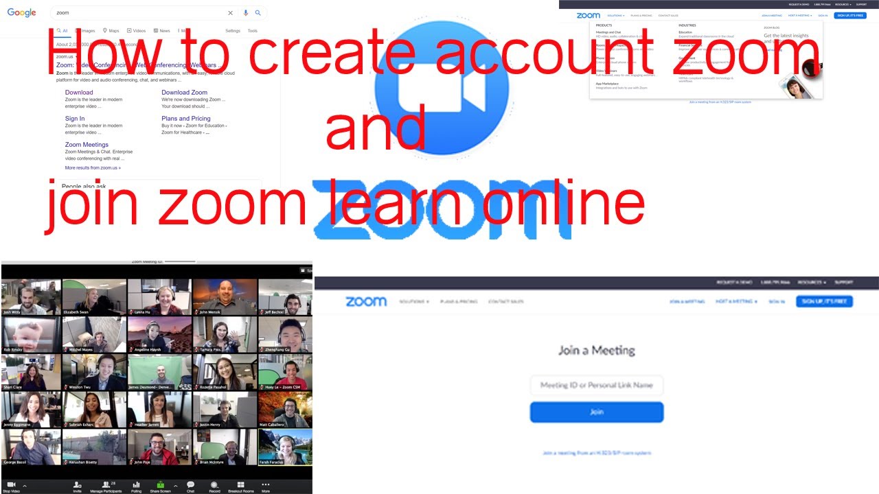 How to create account zoom and join zoom learn online - YouTube