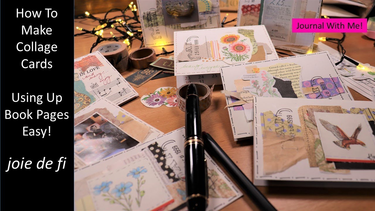 How To Make Collage Cards Using Up Book Pages Easy - YouTube