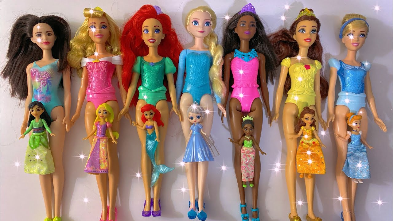 Satisfying video | Unboxing beautiful disney princess doll collection ...