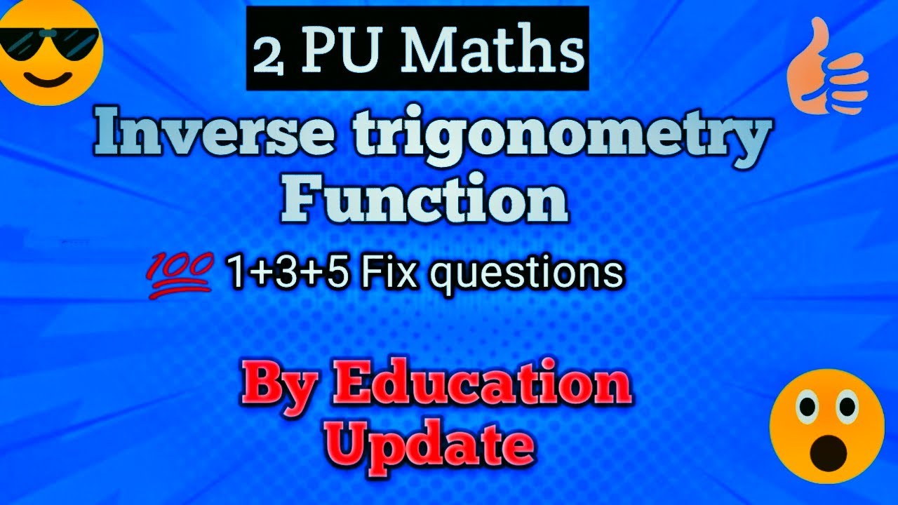 Important questions in inverse trigonometry Function// important ...