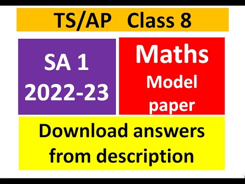 class 8 maths sa 1 question paper. 8th class maths exam paper sa1 2022 ...