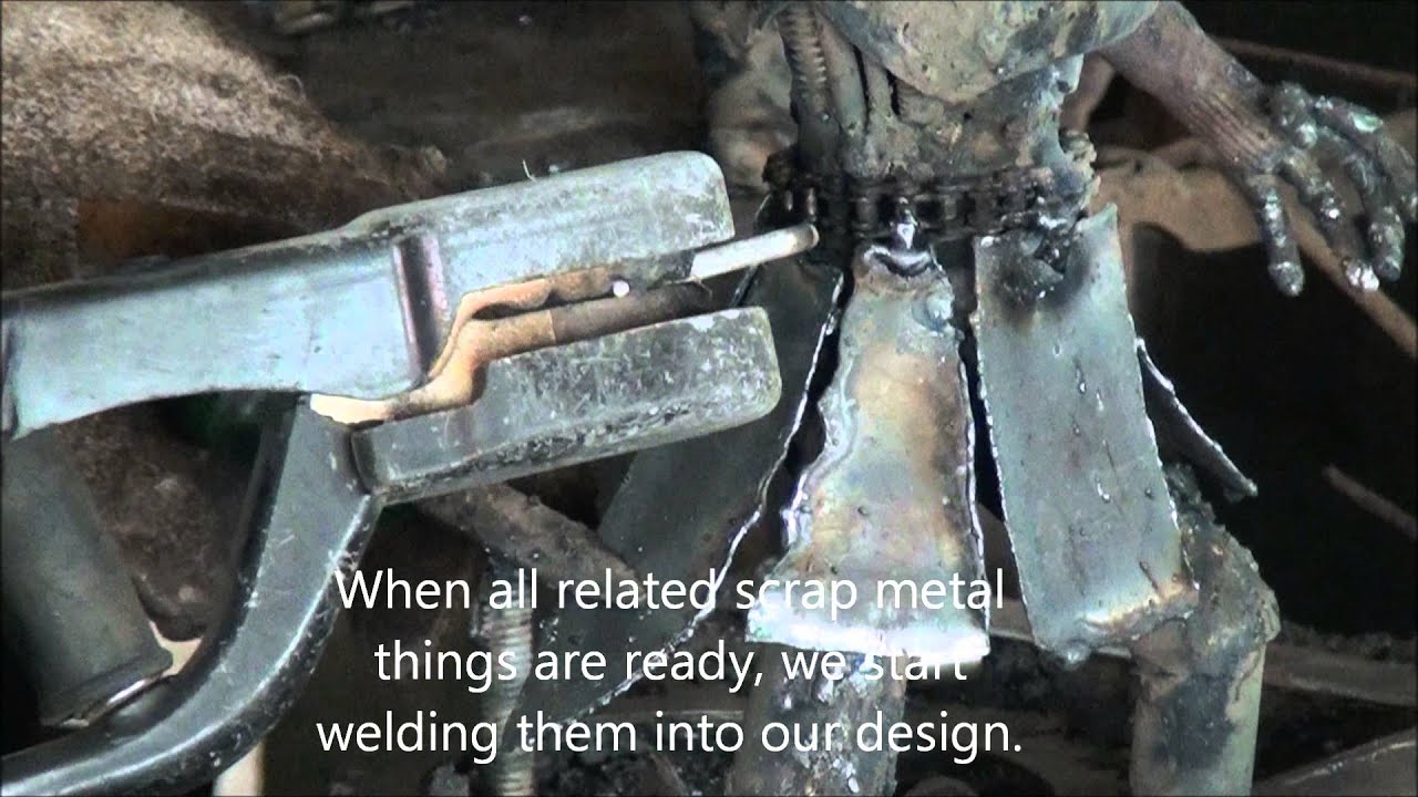 How to make the Samurai sculpture from scrap metal. - YouTube