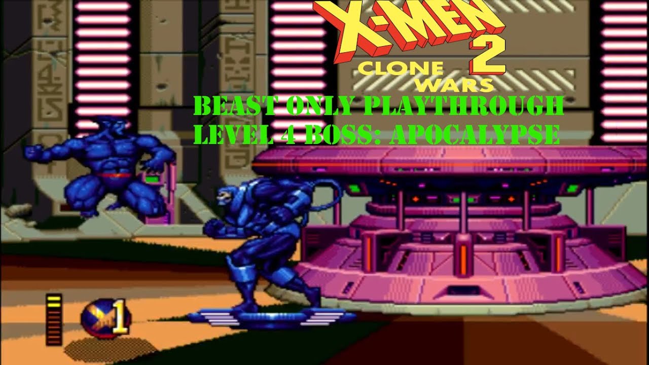 X-Men 2 Clone Wars Beast Only Playthrough Level 4 Boss: Apocalypse ...