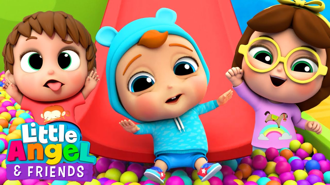 Fun On The Slide with Baby John | Play at the Rainbow Ball Pit | Little ...