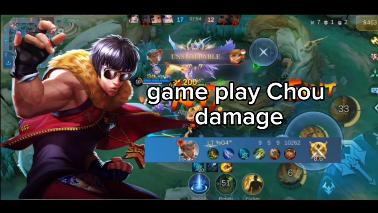 Chou hip hop, game play Chou damage. (Solo rank)___|@Gusnatus - YouTube