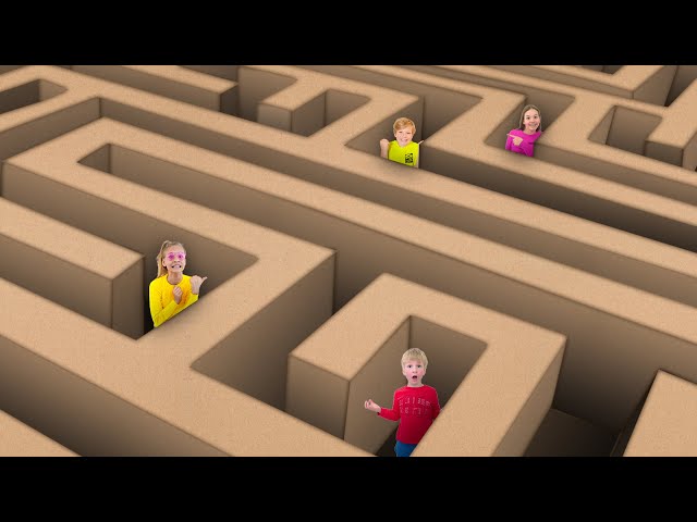 Amelia & Arthur build a Maze to hide from Dad - Videos For Kids