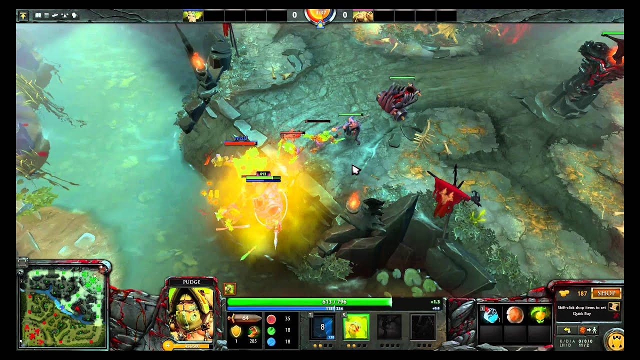 Dota 2 HD How to beat Tree with Pudge! 1v1s - YouTube