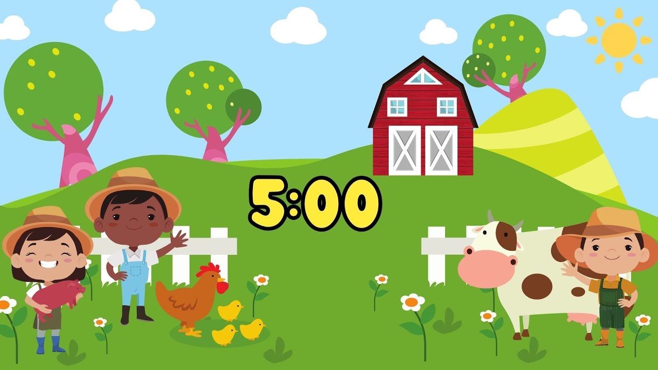 5 Minute Countdown Timer | Farm Animals | Perfect for Exercise ...